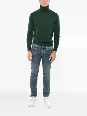 Malo Turtleneck Knit Sweater - Green
