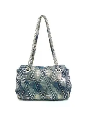 DIESEL® Quilted Metallic-foil Shoulder Bag - Blue