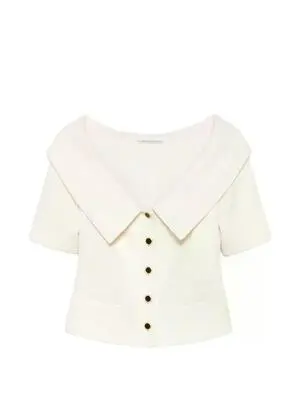 Alessandra Rich Off-shoulder Bouclé Jacket