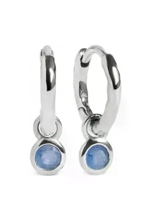 Monica Vinader Sapphire Pendant Hoop Earrings - Silver