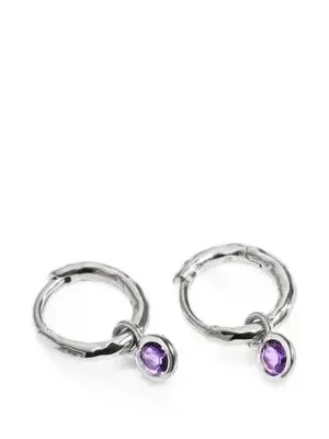 Monica Vinader Gemstone Pendant Hoop Earrings With Amethyst