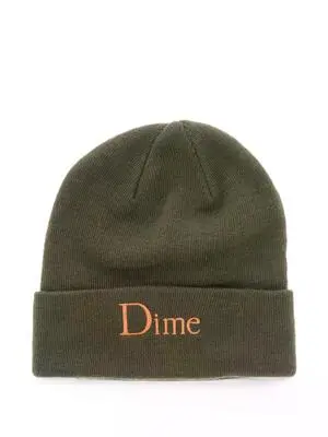 DIME Embroidered-logo Beanie Hat - Green
