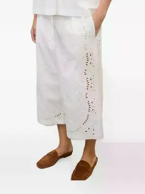 OTTOD'AME Off- Broderie Anglaise Cropped Trousers
