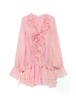 PAPER LACE Barbie Ruffled Tiered Mini Dress - Pink