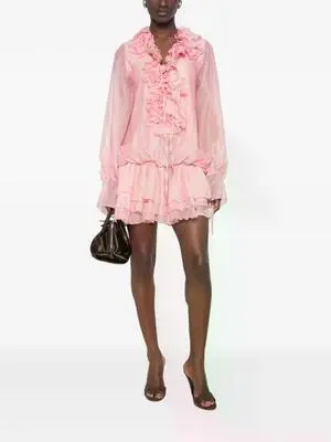 PAPER LACE Ruffled Tiered Mini Dress