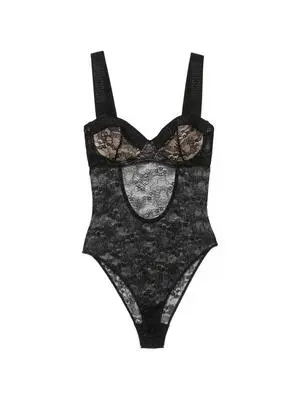 Moschino Flower-lace Bodysuit - Black