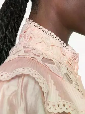 PAPER LACE Ruffled Lace-trim Shirt