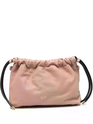 N°21 Eva Ruched Leather Shoulder Bag - Pink