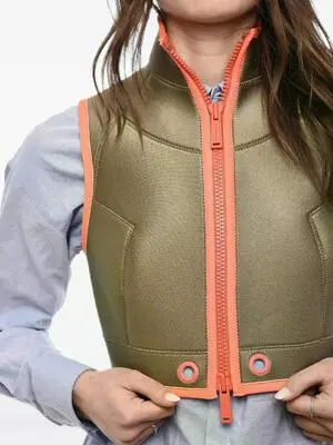 Dsquared2 Cropped Sleeveless Gilet With Contrasting Trims