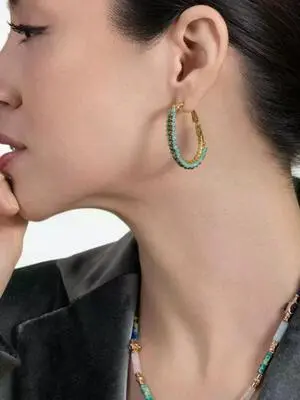Gas Bijoux Beaded Hoop Earrings
