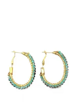 Gas Bijoux Beaded Hoop Earrings - Gold