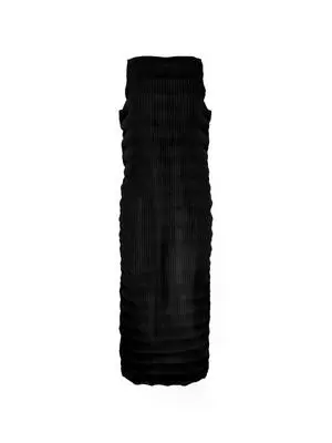 Issey Miyake Pleated Sleeveless Maxi Dress - Black