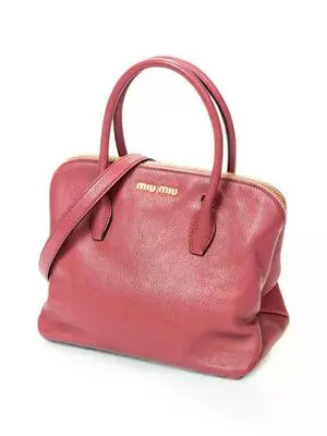 Miu Miu Madras Leather Tote Bag