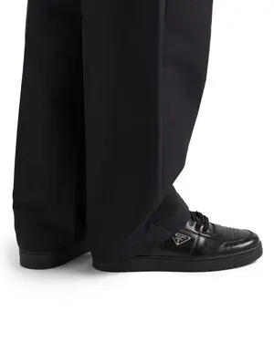Prada Downtown Leather Lace-up Sneakers