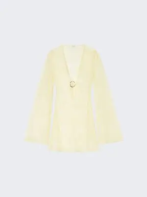 Oseree Lace O-gem Kaftan Lemon