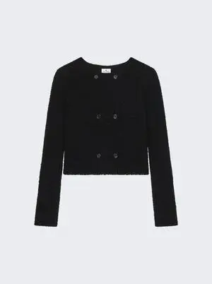 COURREGES Breasted Jacket Bouclette Knit Double - Black