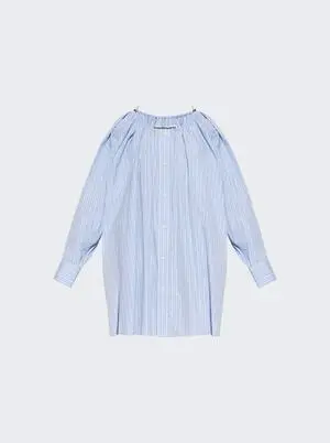 Alexander Wang Bungee Scoop Neck Mini Shirt Dress - Blue