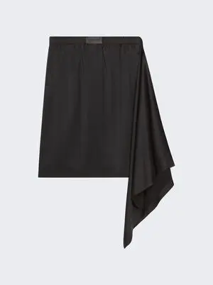 COURRÃ¨GES Courrèges Draped Satin Knee-length Skirt - Black