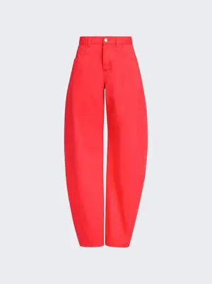 Alaïa Round Denim Pants Vermillon