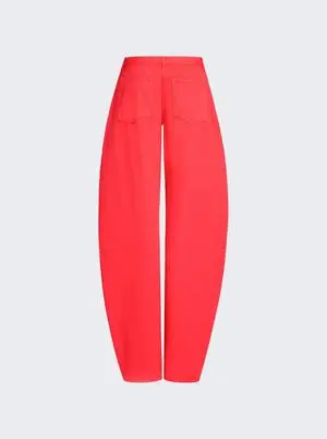 Alaïa Round Denim Pants Vermillon
