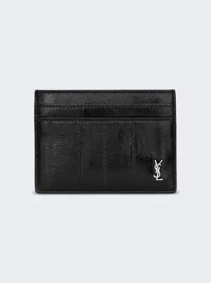 Saint Laurent Tiny Cassandre Card Case - Black