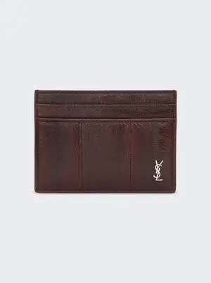 Saint Laurent Tiny Cassandre Card Case Scotch