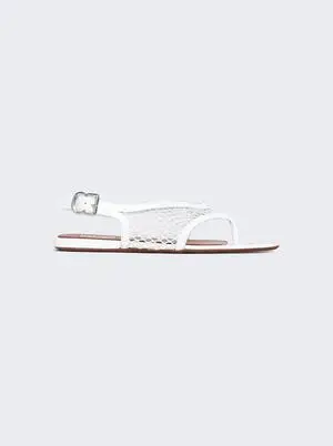 Alaïa Fishnet Thong Sandals - White
