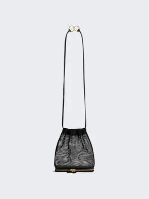 Alaïa Le Pochon Fishnet Bag Garnet Red - Black