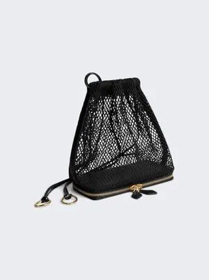 Alaïa Le Pochon Fishnet Bag Garnet Red - Black