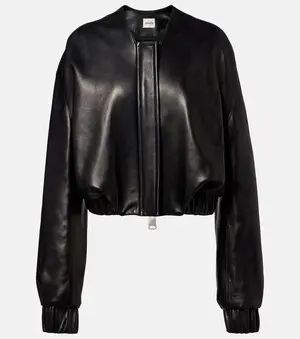Khaite Cordan Leather Jacket - Black
