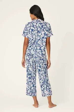 PJ Salvage Cotton Jersey Midnight Garden Cropped Pajama Set