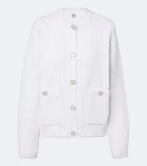 TOTEME Cotton Cardigan With Hammered Buttons - White