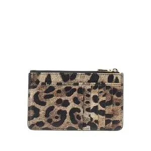 Dolce & Gabbana Leopard-print Leather Cardholder Pouch