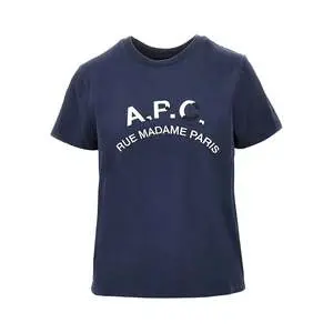 A.p.c. Vintage Effect Logo Embroidery T-shirt - Blue