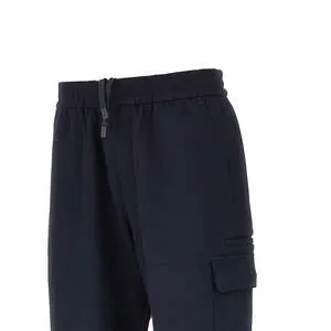 Emporio Armani Stretch Viscose-blend Piquet Jersey Cargo Pants