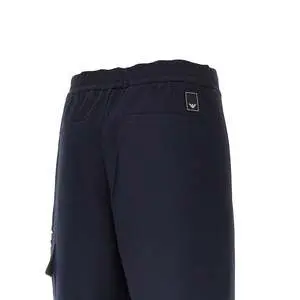Emporio Armani Stretch Viscose-blend Piquet Jersey Cargo Pants