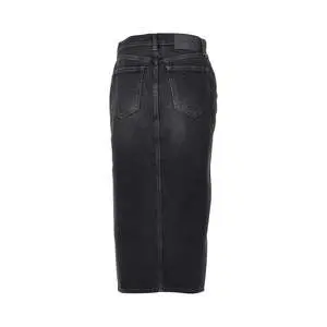 HAIKURE Denim Midi Skirt With Front Zip