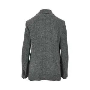 Emporio Armani Double-breasted Shawl Collar Jacket In Mouliné Fabric