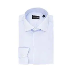 Emporio Armani Cotton Twill Shirt With Striped Motif - White