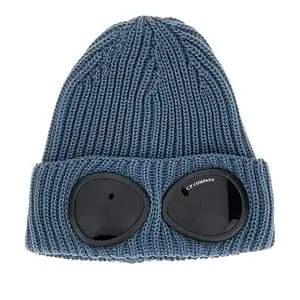 C.P. COMPANY Wool Beanie Hat With Lenses - Blue