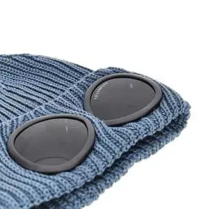 C.P. COMPANY Wool Beanie Hat With Lenses - Blue