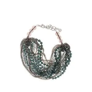 Emporio Armani Faceted Beads Multi-strand Necklace - Green