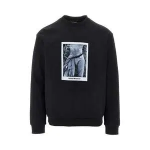 Emporio Armani Logo Print Crewneck Sweatshirt An - Black