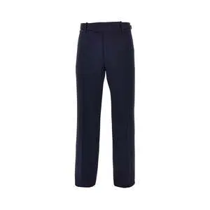 Dolce & Gabbana Wool Pants With Waist Straps - Blue