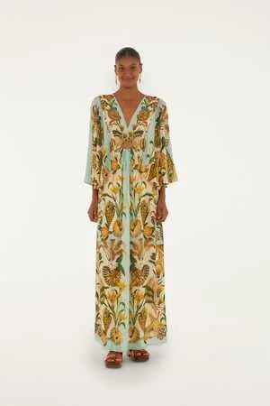 Farm Rio Sand Marine Garden Maxi Dress - Orange