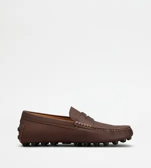 TOD'S Gommino Bubble Loafers In Leather - Brown