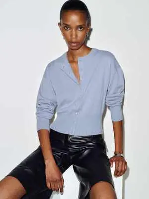 REFORMATION Ronnie Cashmere Cardigan - Blue