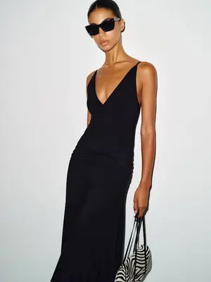 REFORMATION Gwen Knit Dress - Black