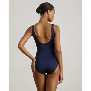 Ralph Lauren Ruffle-trim Surplice One-piece Swimsuit - Dark Navy