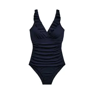 Ralph Lauren Ruffle-trim Surplice One-piece Swimsuit - Dark Navy